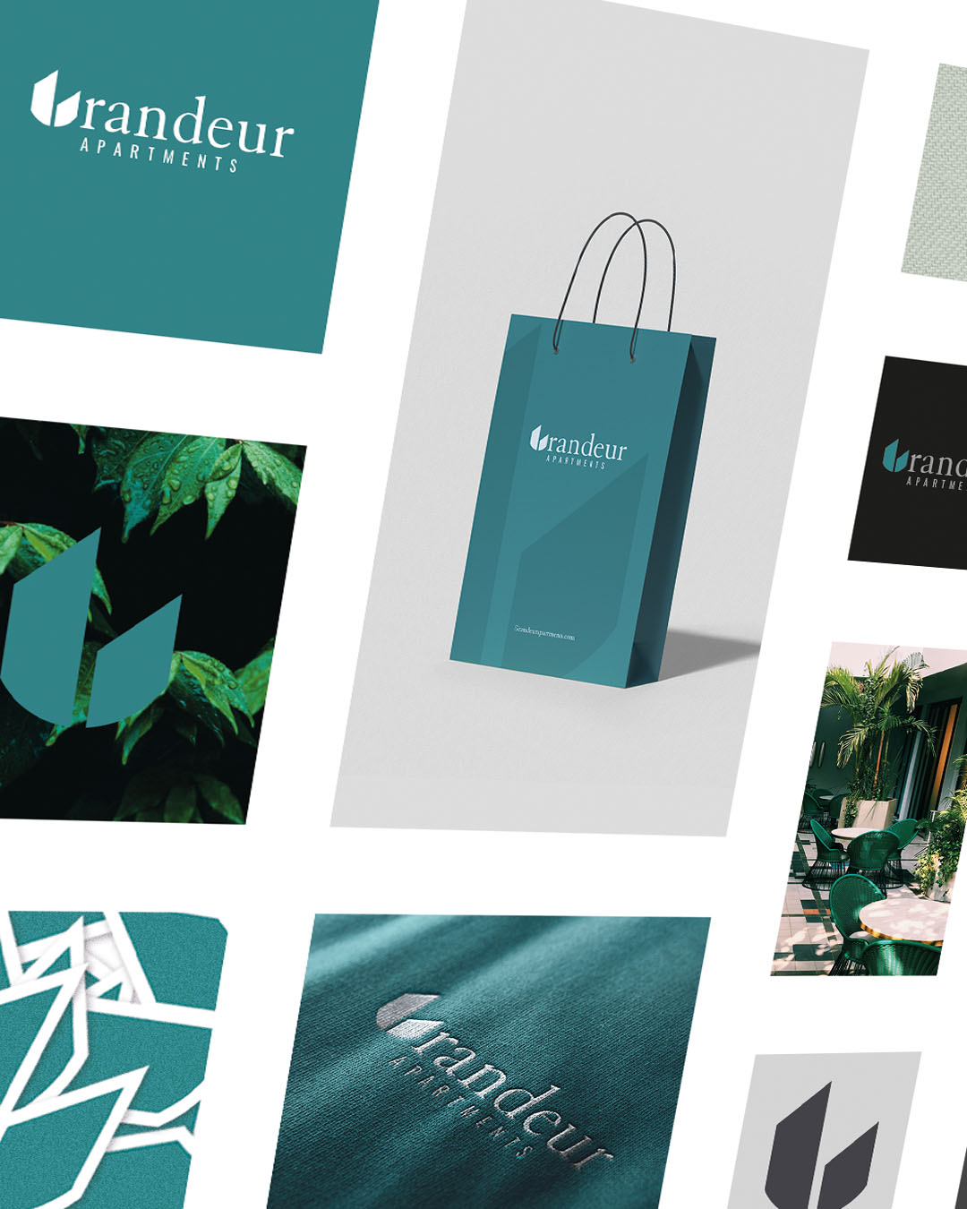 Identity grid board for Grandeur Apartments! - Eon Graphics